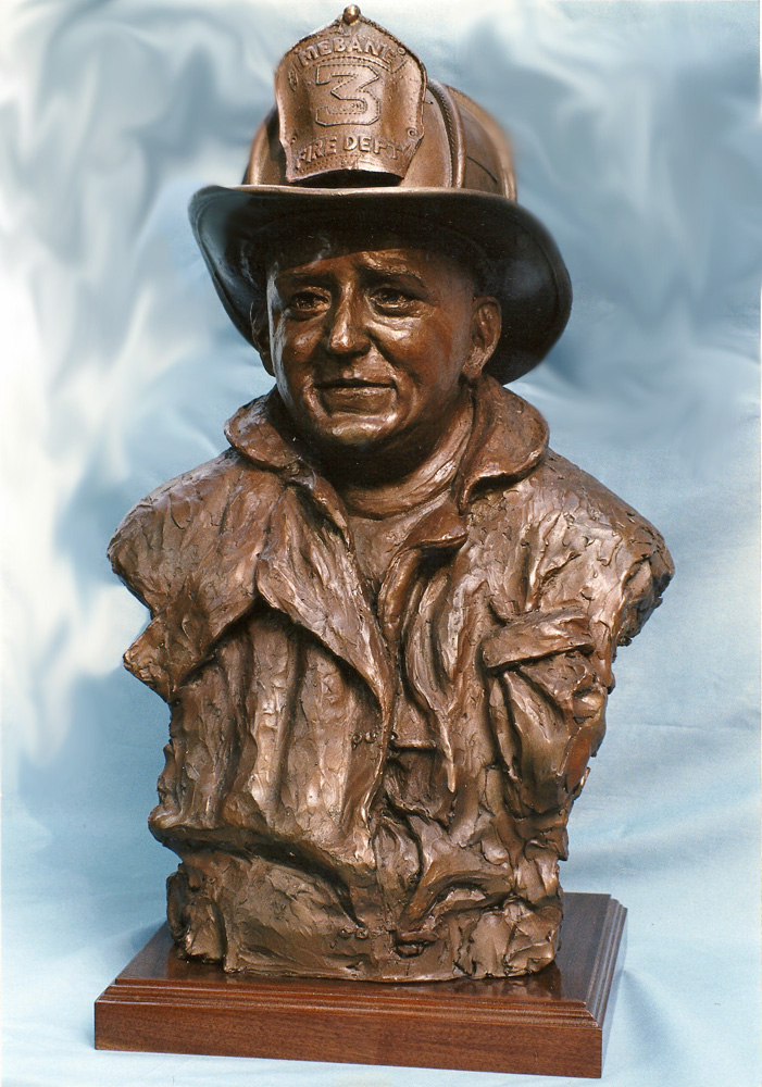 Bronze Sculpture of Fireman
